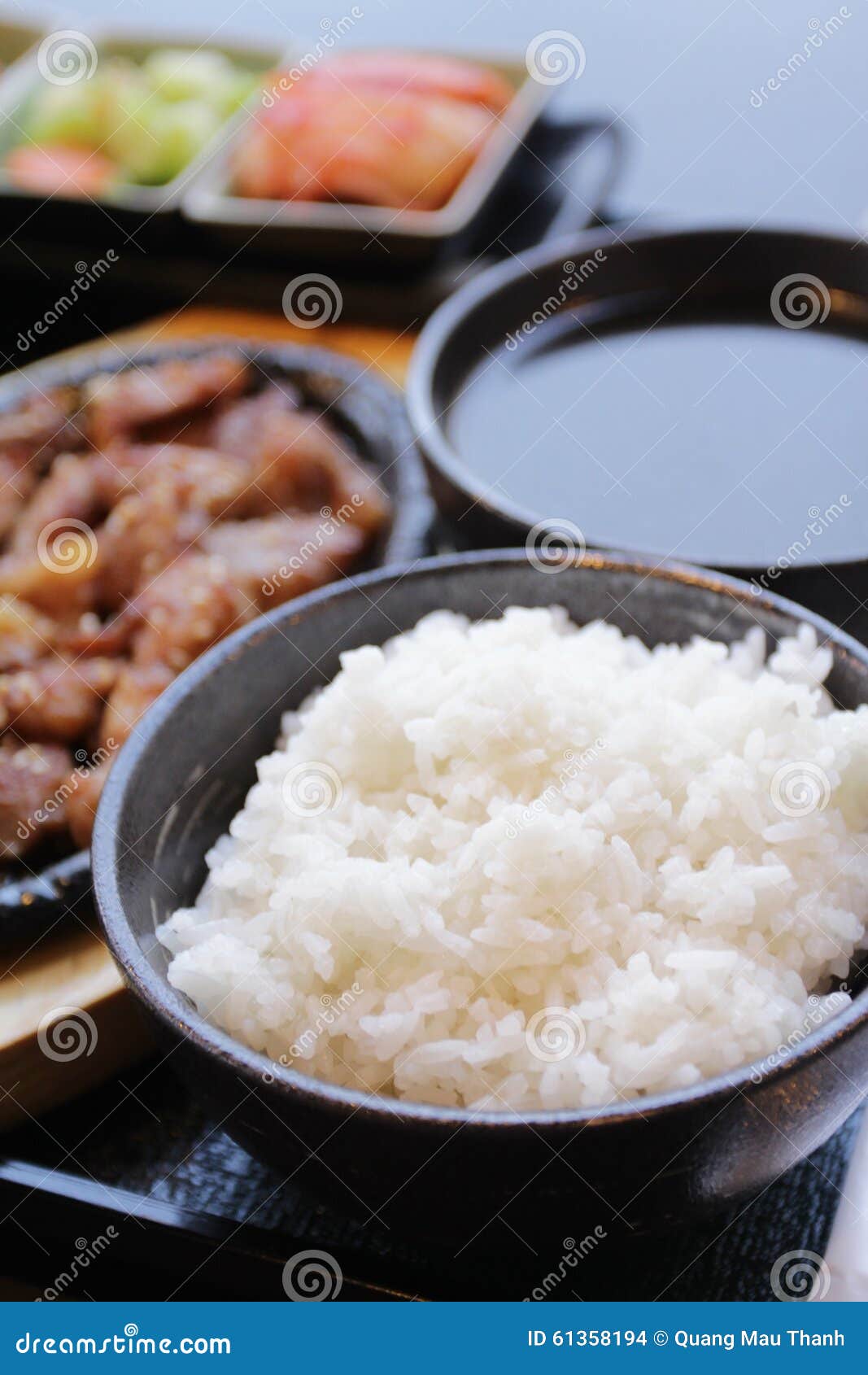 Korean food set stock photo. Image of vegetable, black - 61358194
