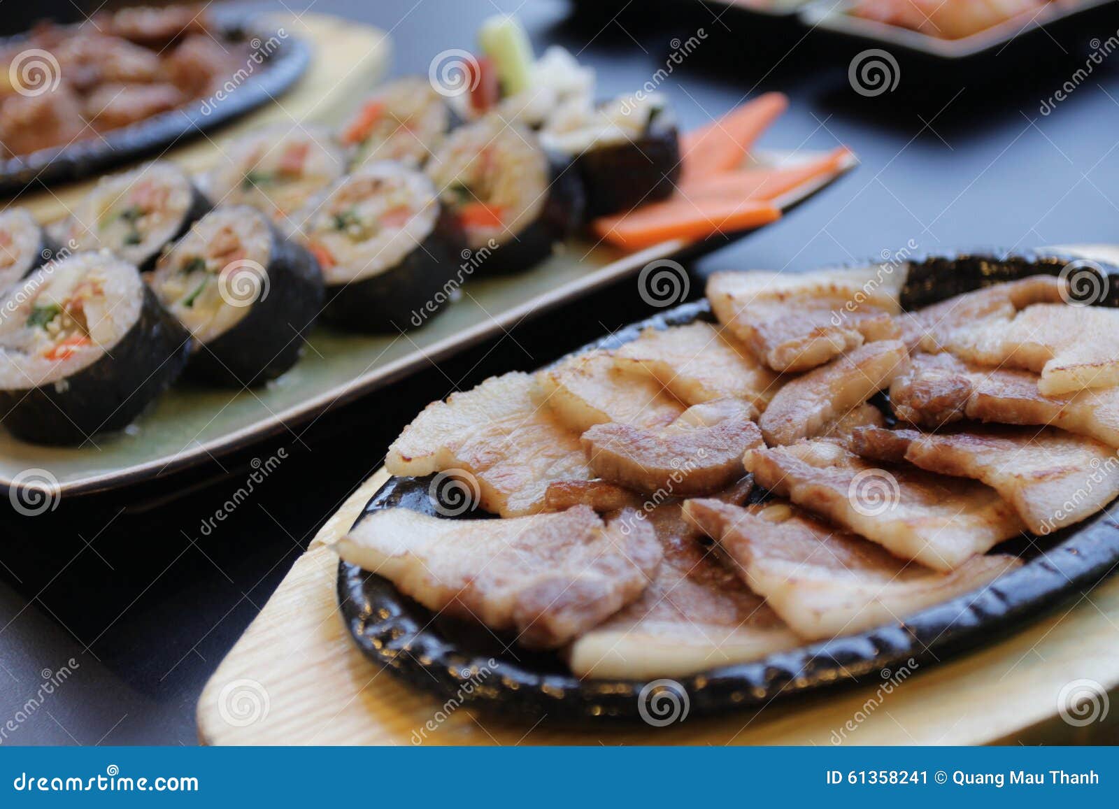 Korean food set stock image. Image of shirt, meat, colorful - 61358241