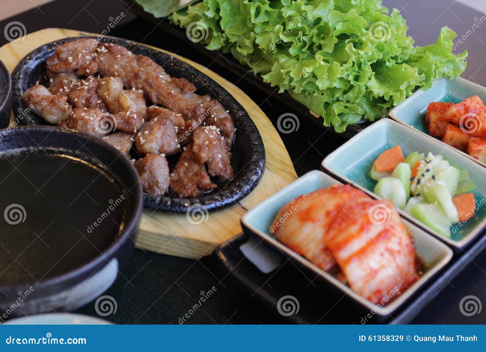 Korean food set stock image. Image of hang, rice, food - 61358329