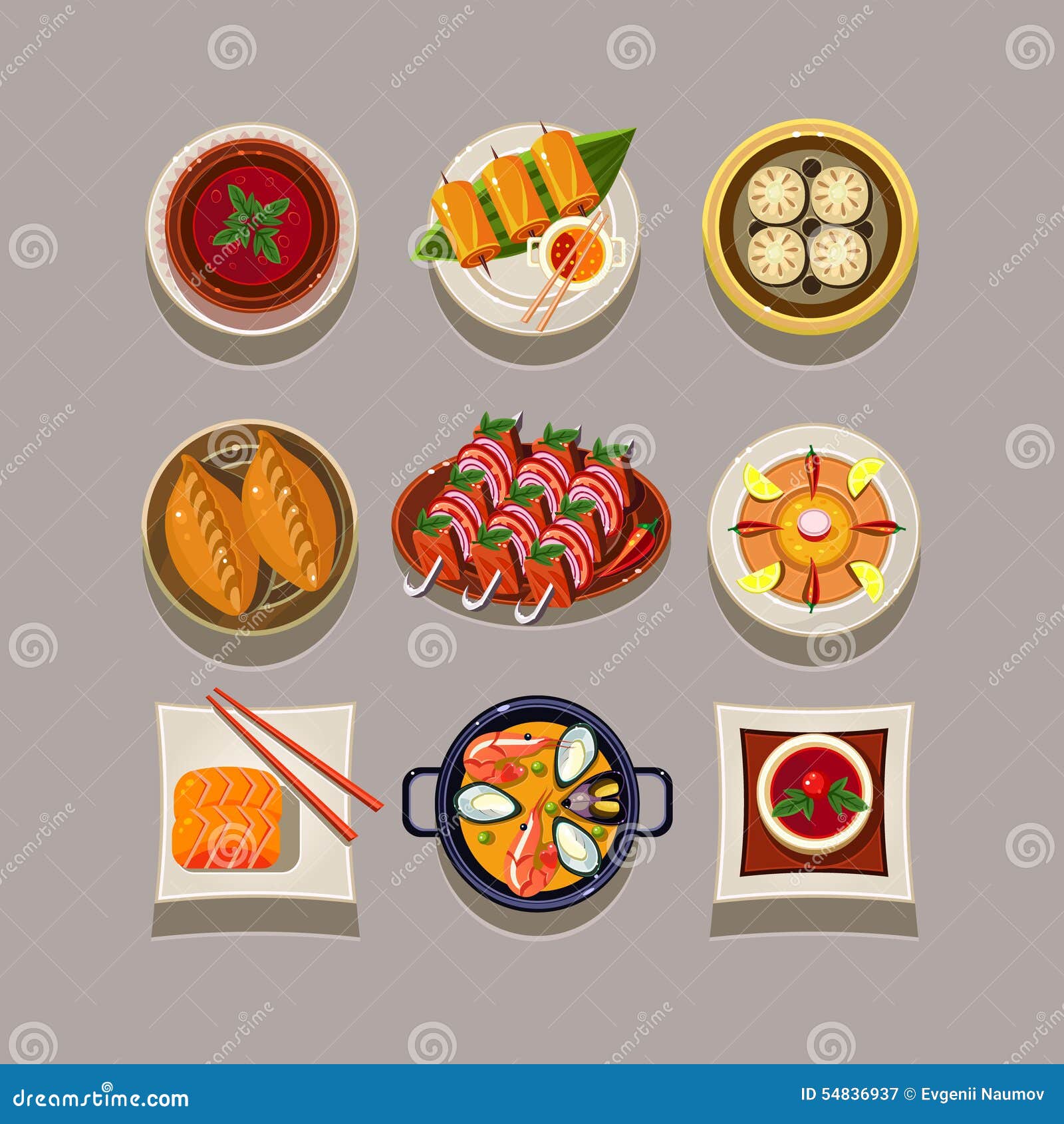 Korean Food Vector Illustration Stock Vector - Illustration of culture ...