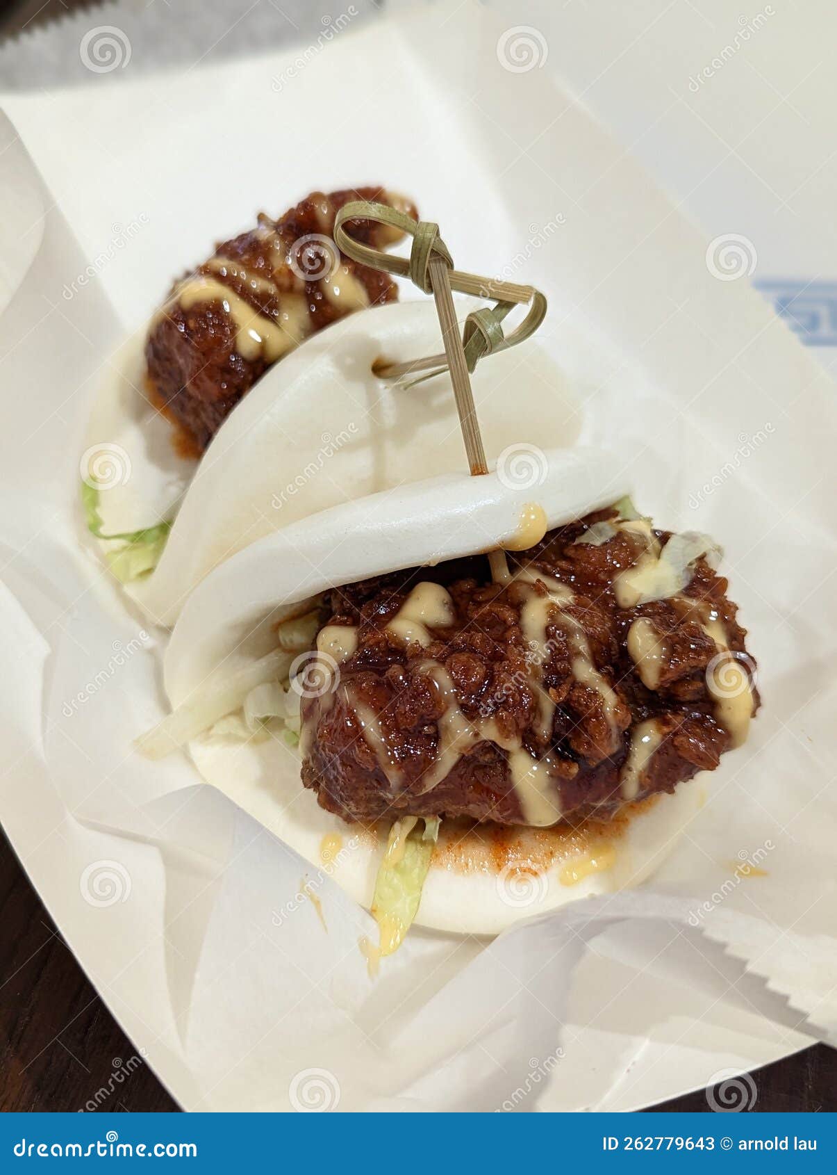 Korean fried chicken bun stock image. Image of fruit - 262779643