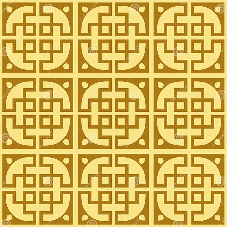 Korean Geometric Circle Star Vector Seamless Pattern Stock Vector ...