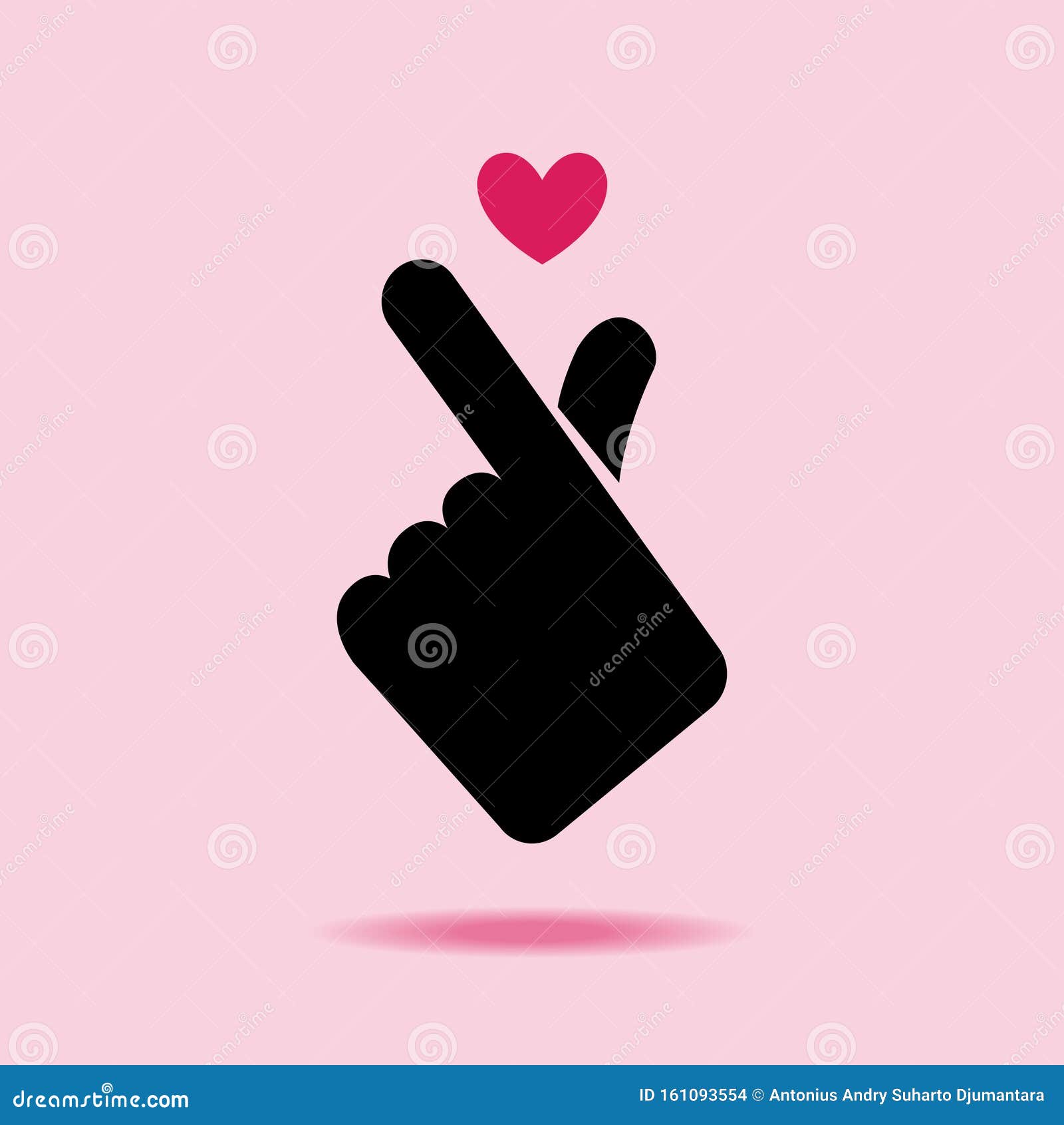 Finger Heart. Vector Realistic Clipart Isolated On White Background ...