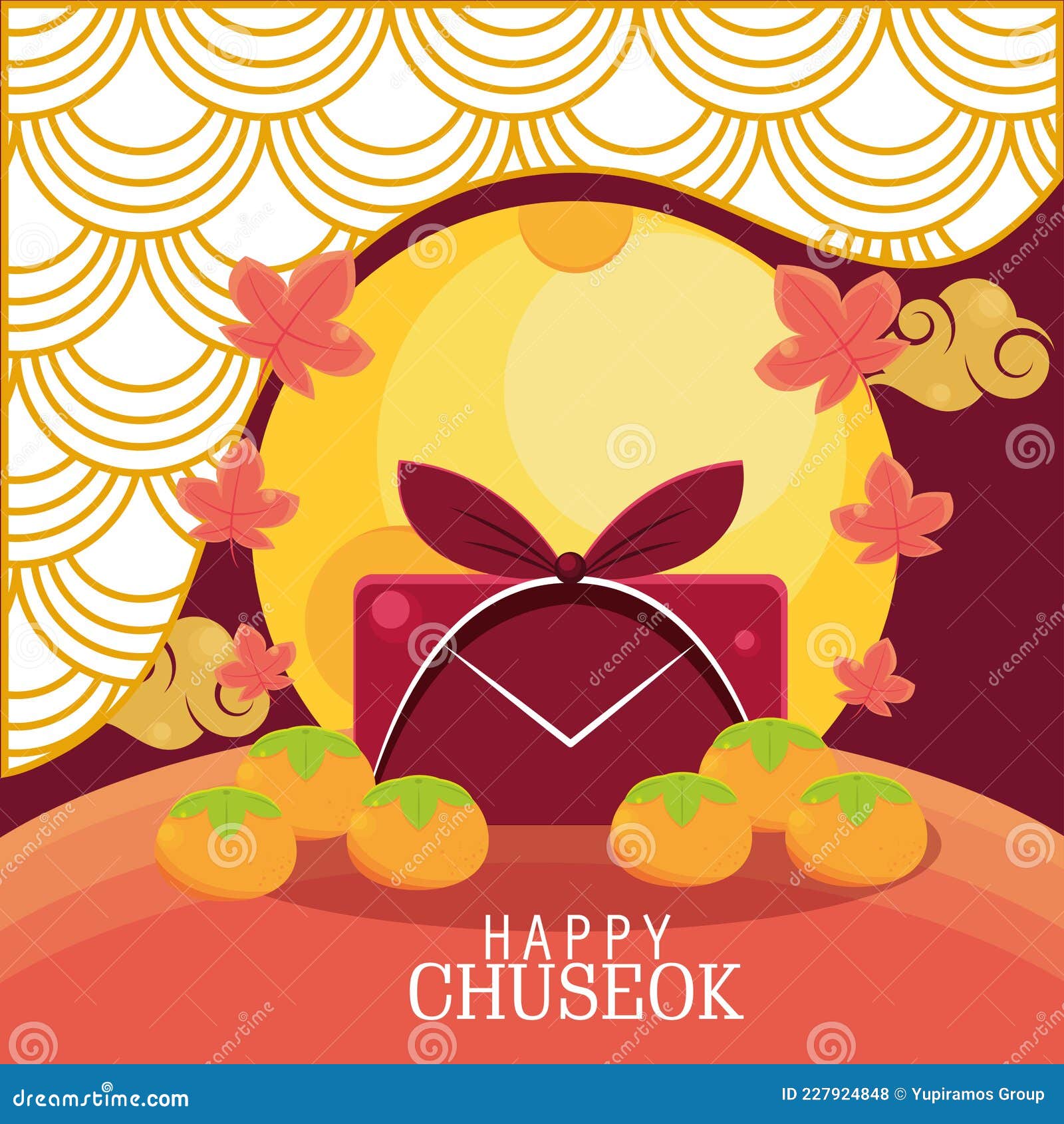 Korean happy chuseok card stock vector. Illustration of folk - 227924848