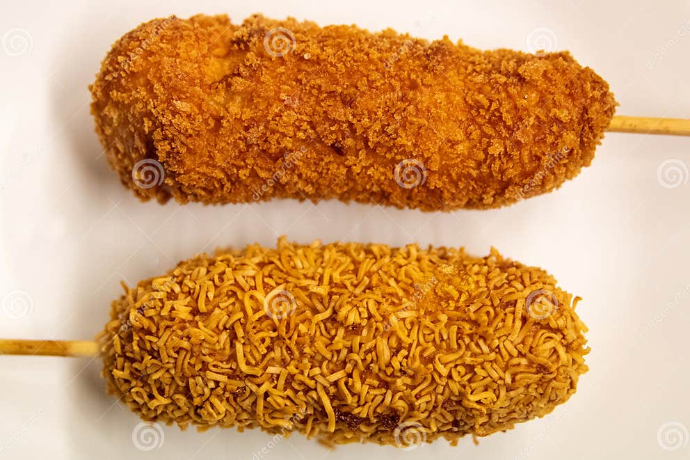 Korean or Japanese Corn Dog Stock Image - Image of stick, crunchy ...