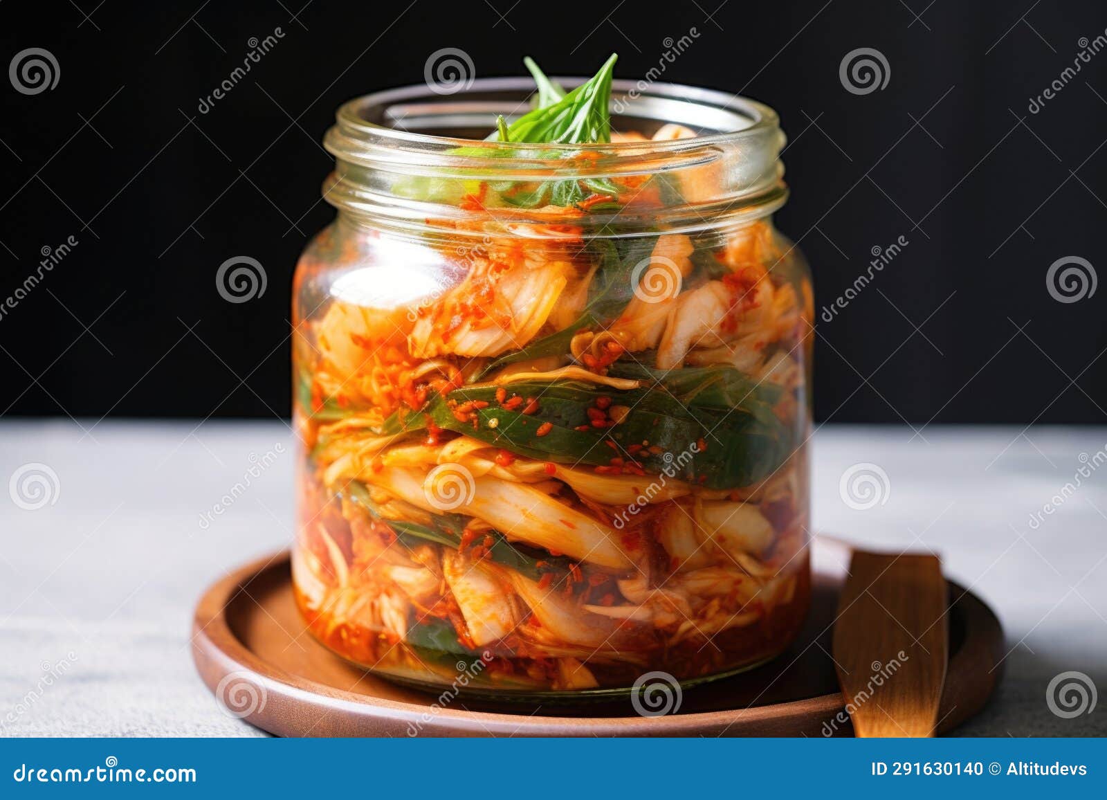 Korean Kimchi in a Clear Glass Jar Stock Photo - Image of eating, food ...