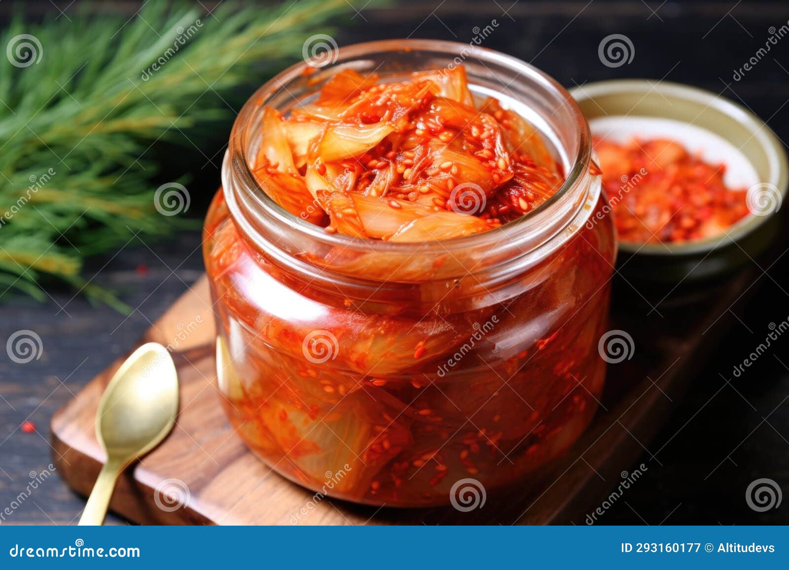 Korean Kimchi in a Glass Jar Stock Illustration - Illustration of ...