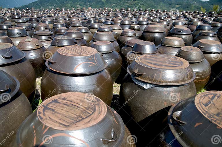 Korean Kimchi Pots stock photo. Image of cotta, vessel - 13721624