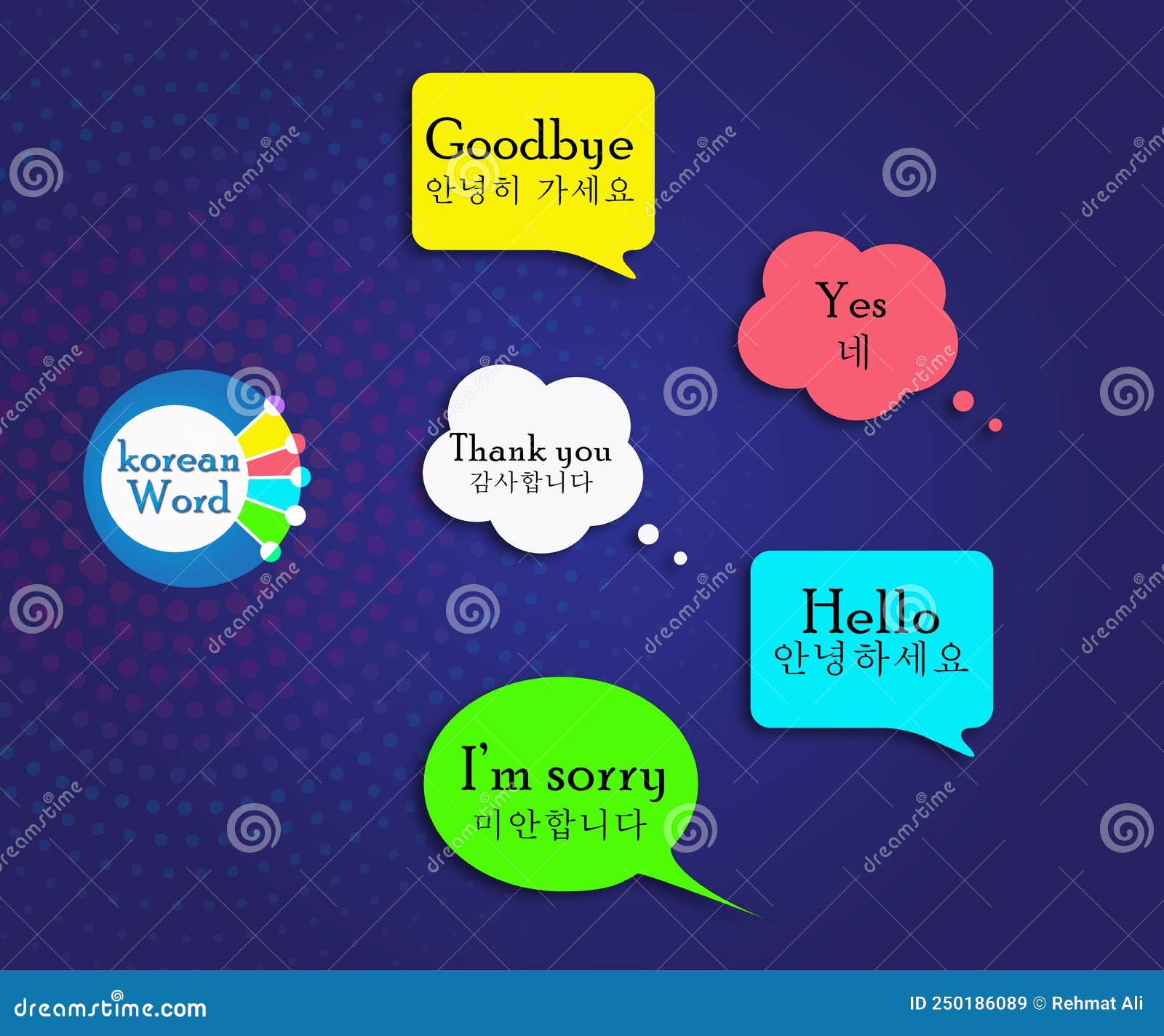 Korean Language Hello Words Vector Design Stock Illustration ...