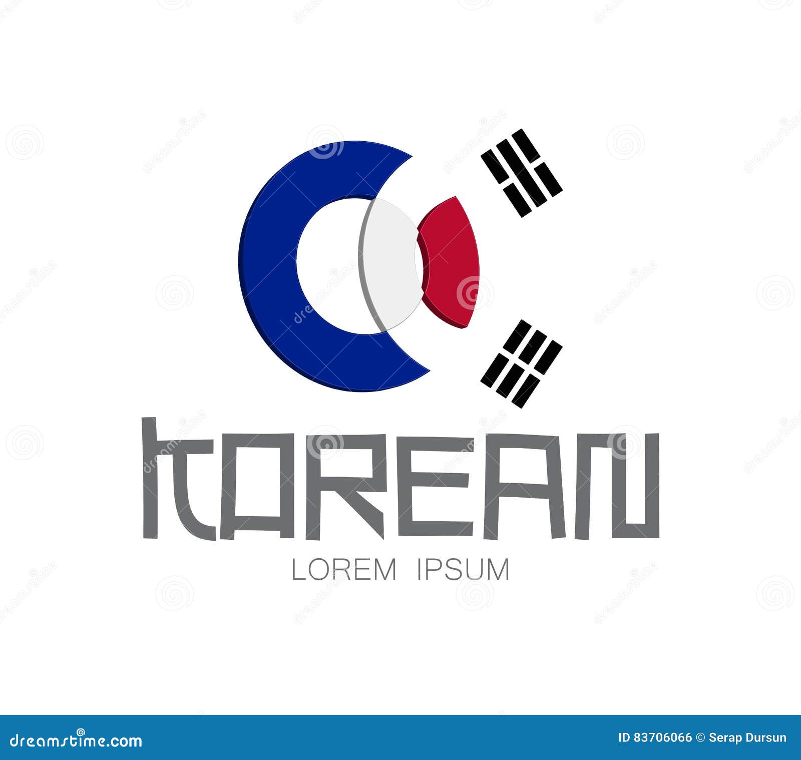 Korean Logo Design . Korea Logo Vector . Korea Travel Landmarks . Korea ...