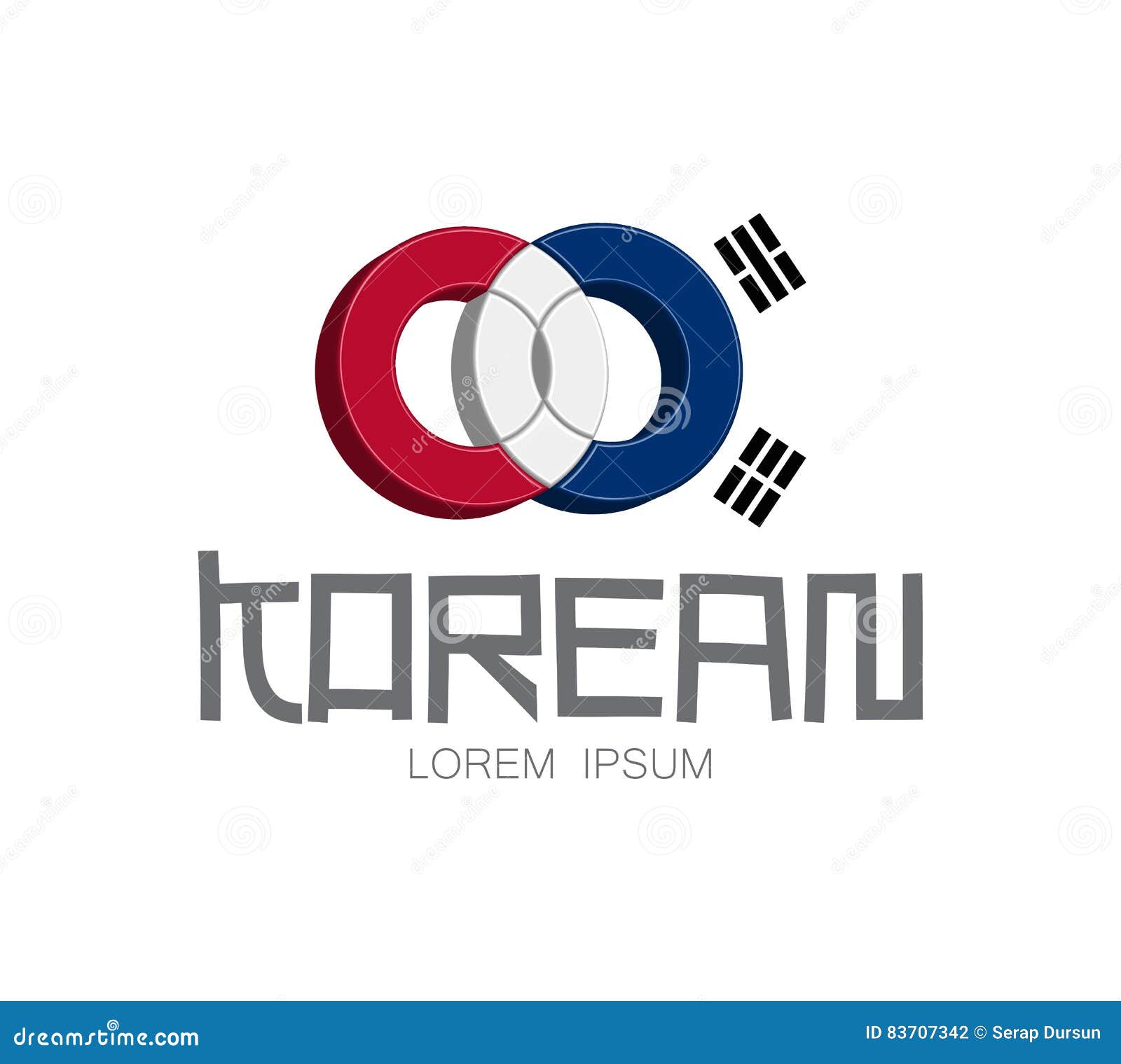 Korean Logo Concept stock illustration. Illustration of modern - 83707342