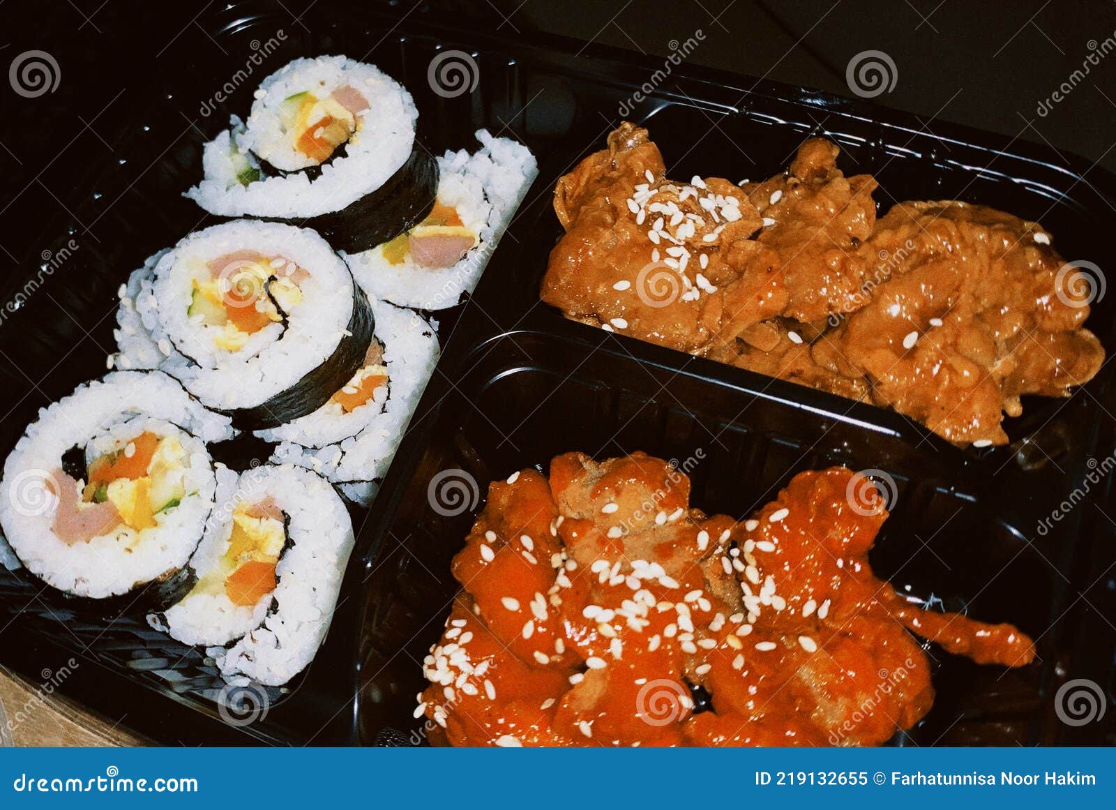 Korean lunch box stock image. Image of kimbab, lunch - 219132655