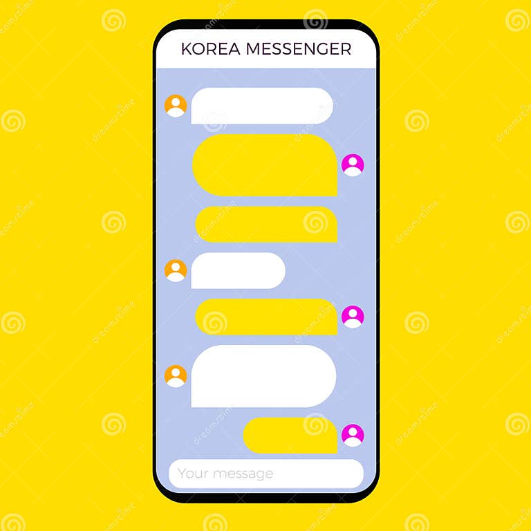 Korean Messenger Application Stock Vector - Illustration of concept ...