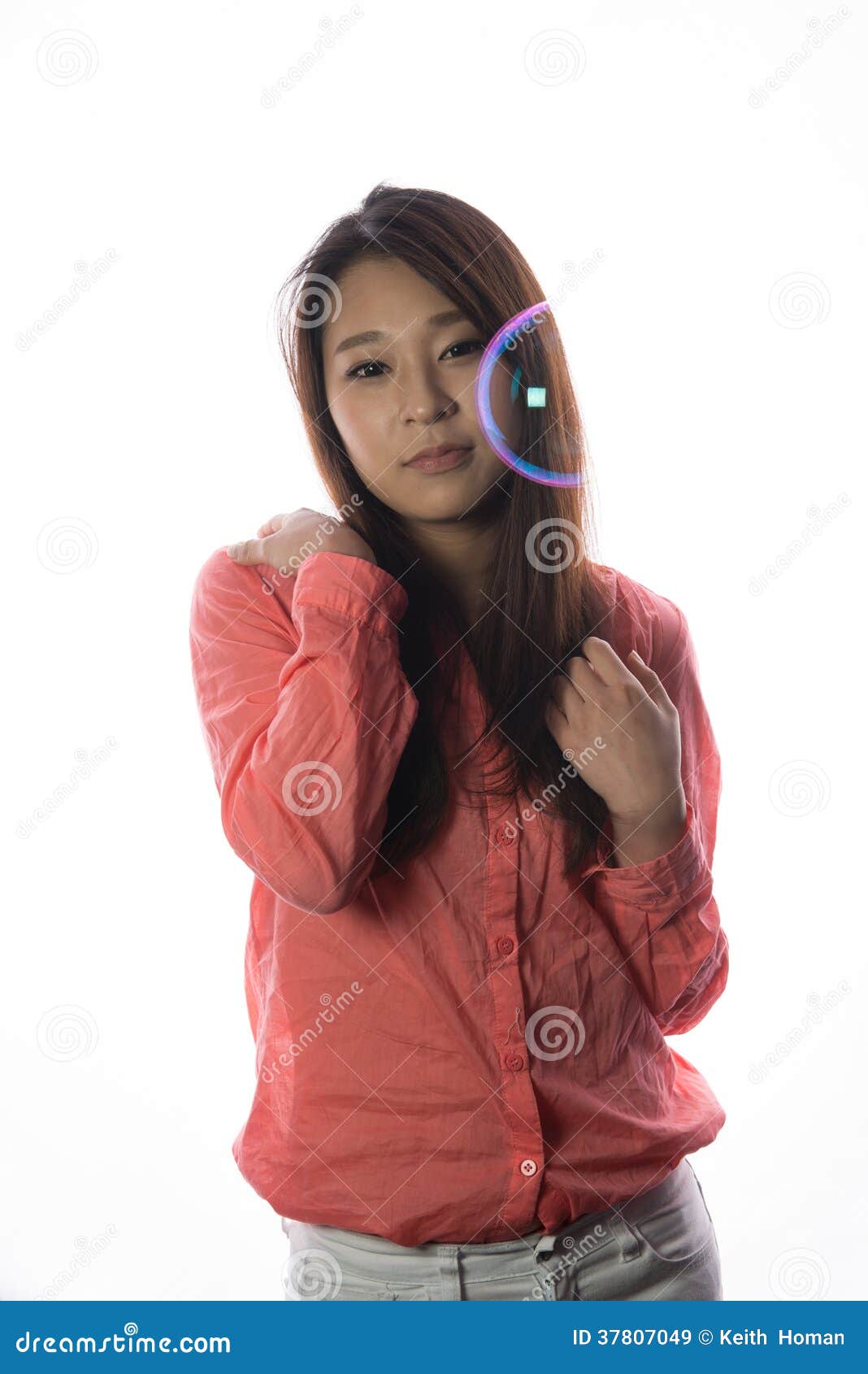 Korean model with bubbles stock image. Image of bubble - 37807049
