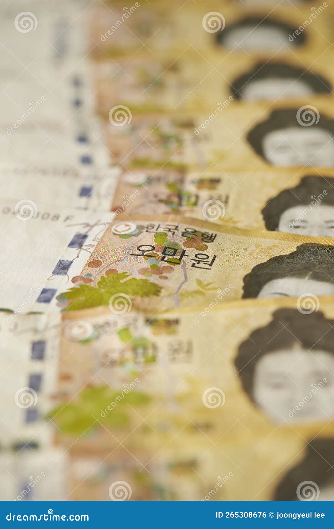 A Korean Bill Of 1,000 Won Rests On A Russian Passport With Entry And ...