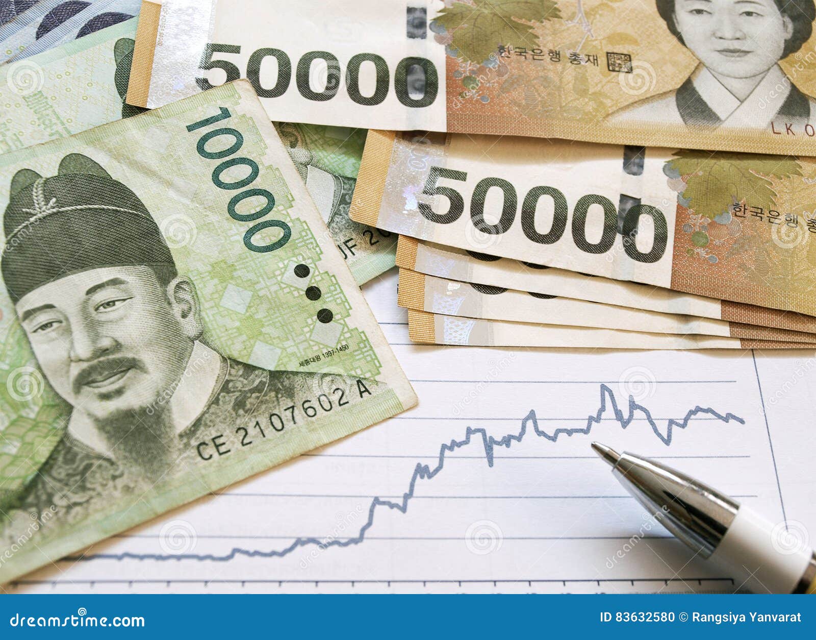 Korean Money Bill, 50,000 Won Bill Stock Image | CartoonDealer.com ...