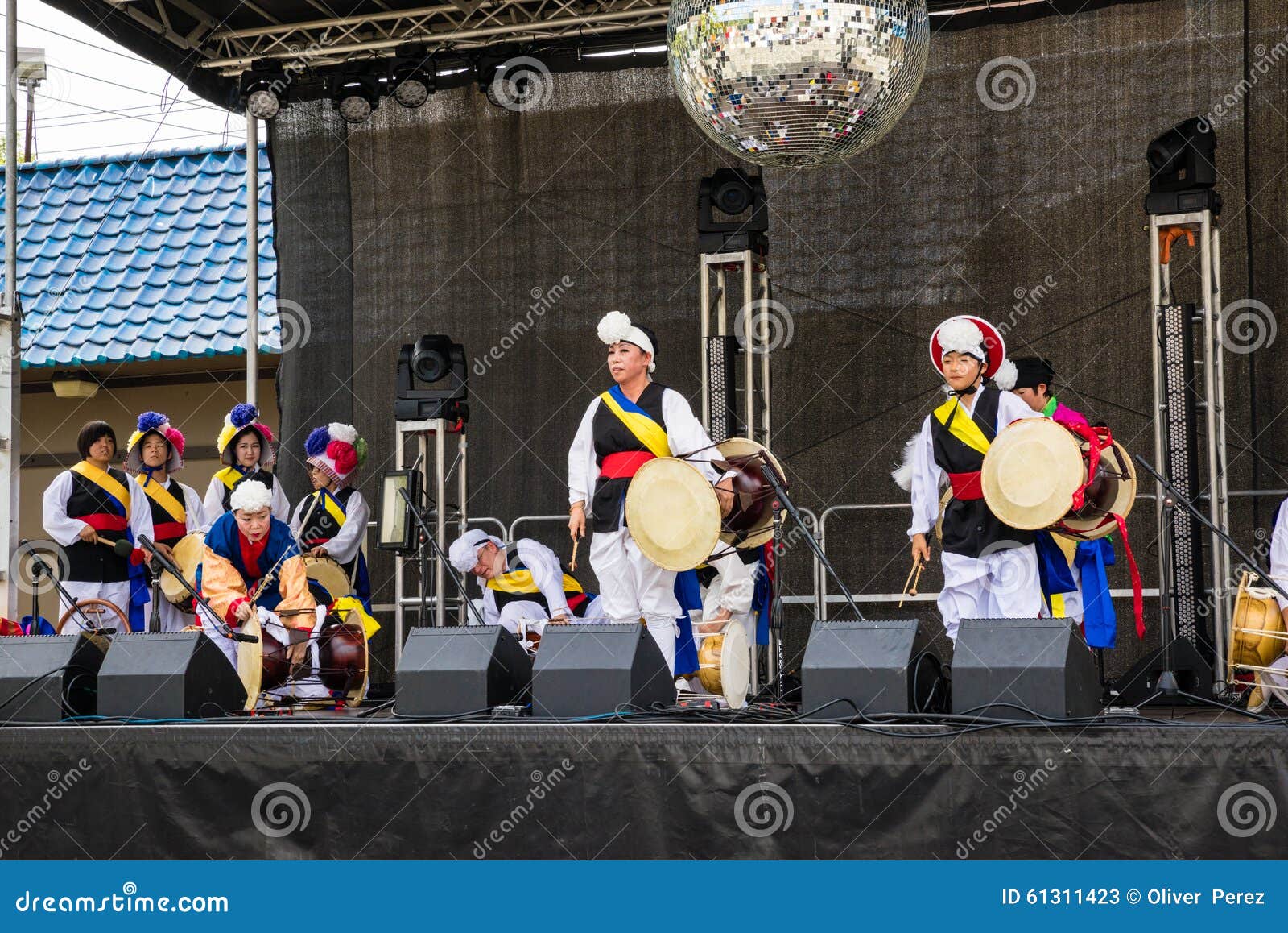Korean performers on stage editorial stock photo. Image of drummers ...