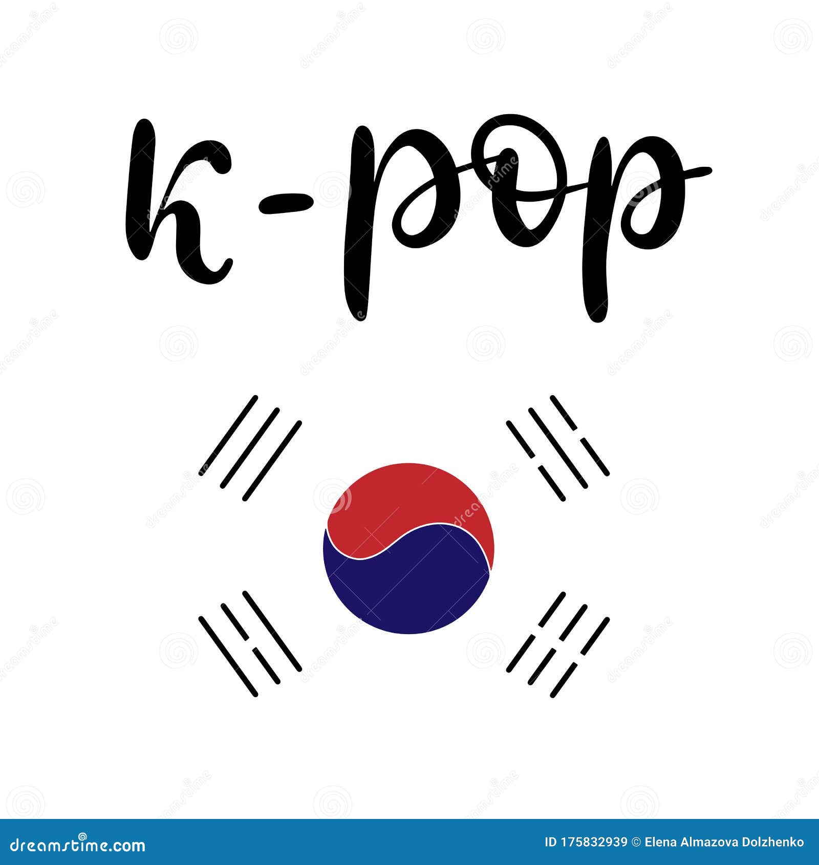 Korean Popular Music Style Stock Vector Illustration Of Print Fandom 175832939