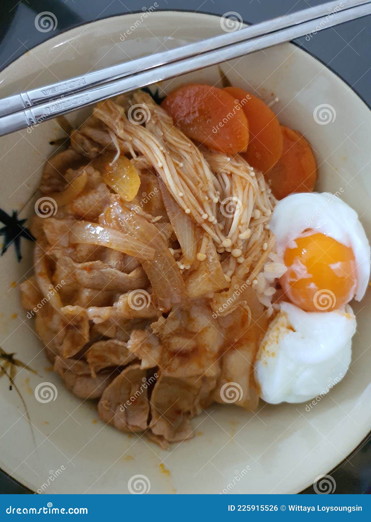 Korean Pork Over Rice Homemade Stock Photo - Image of pork, dish: 225915526