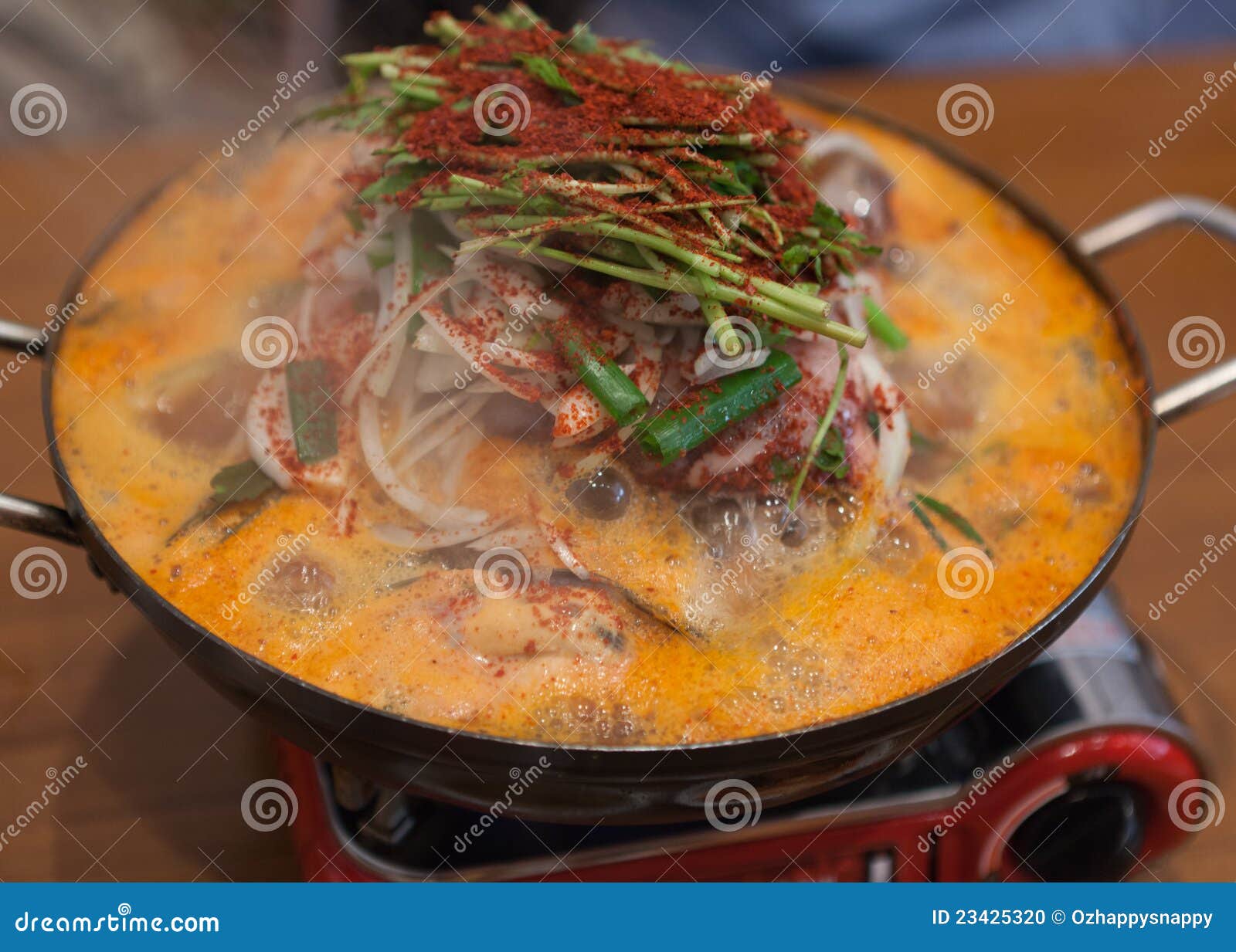 Korean Seafood Hot Pot Steamboat Stock Photo - Image of seafood, spring ...