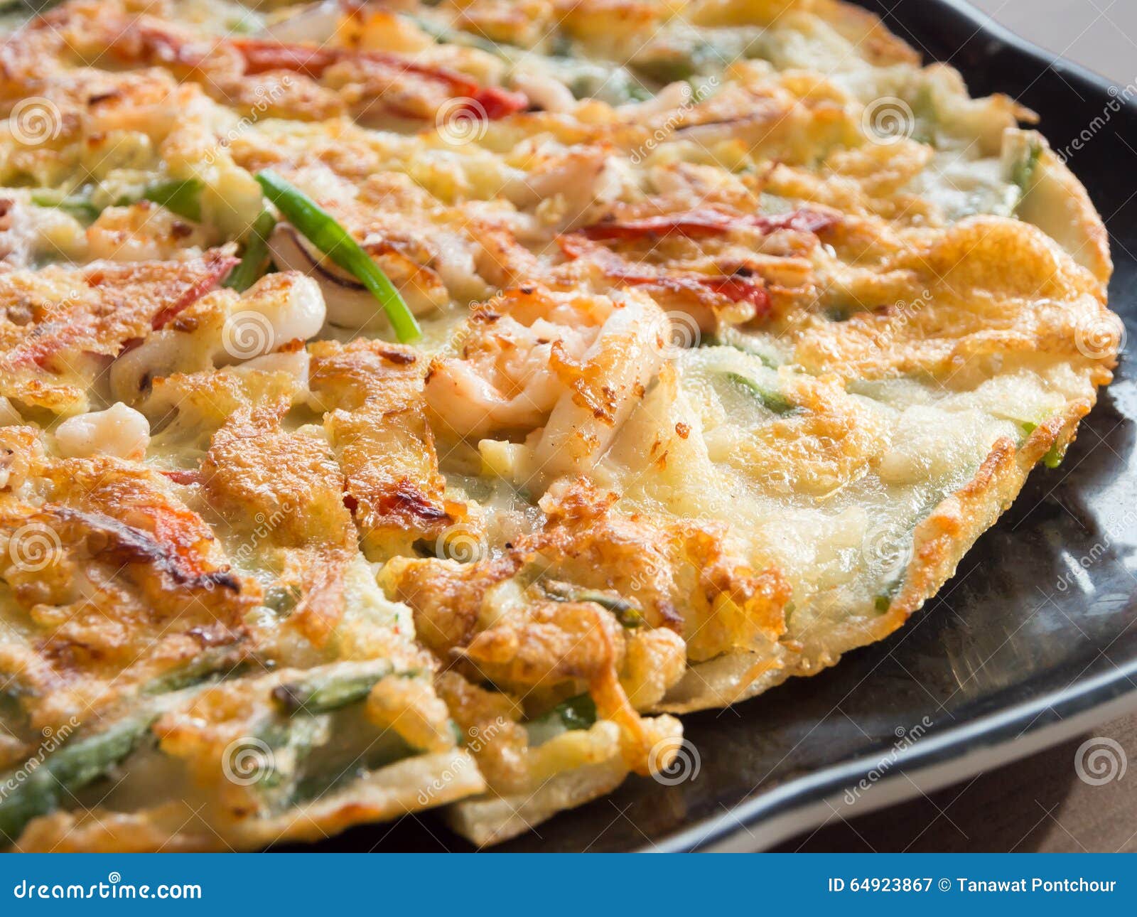 Korean seafood pancake stock image. Image of cake, food - 64923867