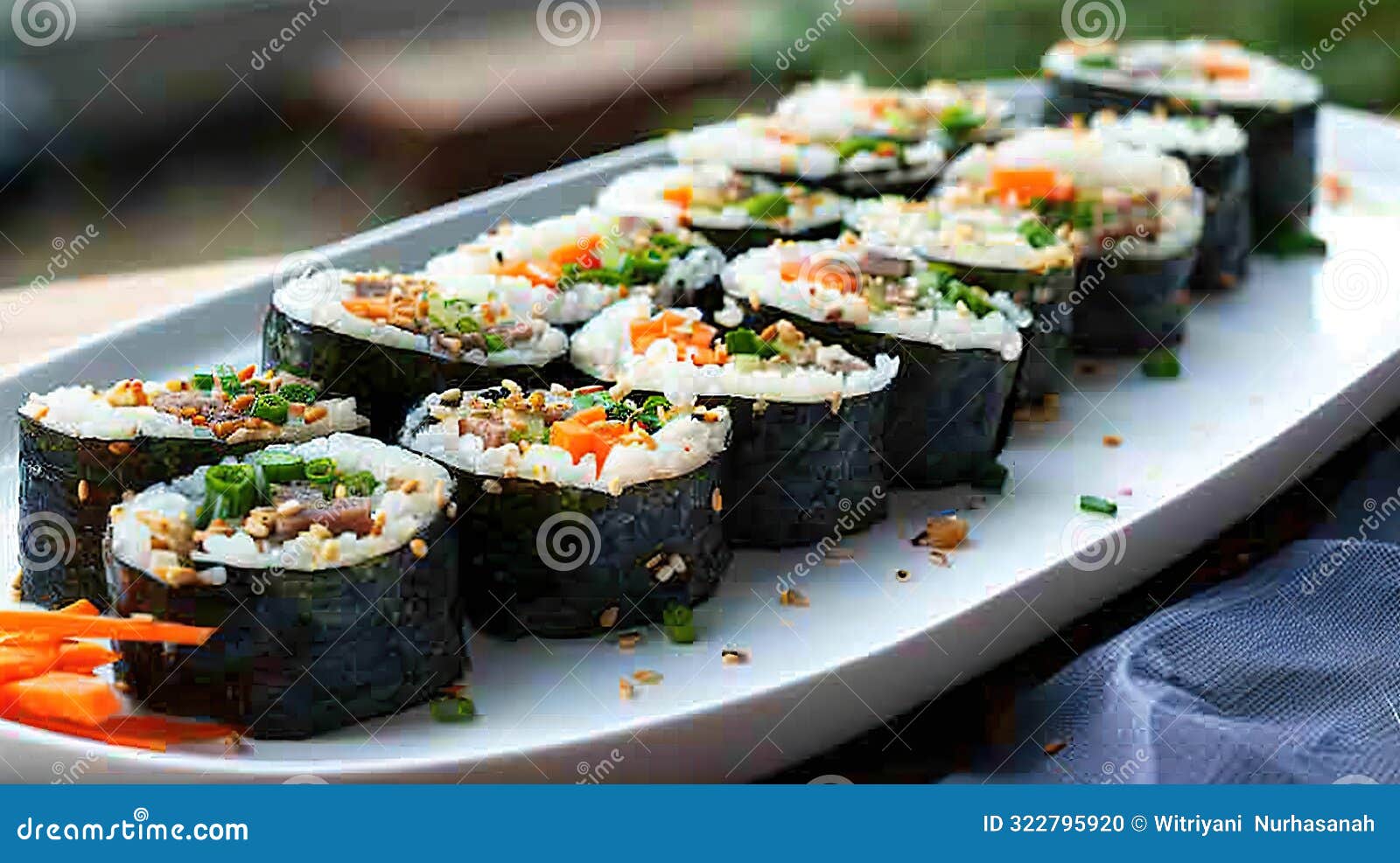Korean Seaweed Rice Roll or Kimbap. Generative Ai Stock Illustration ...
