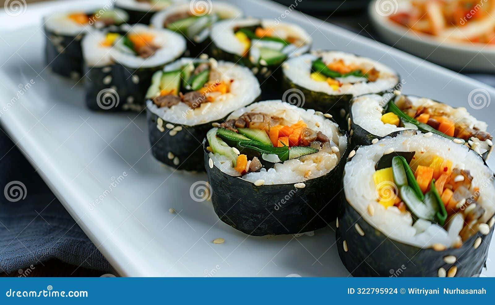 Korean Seaweed Rice Roll or Kimbap. Generative Ai Stock Illustration ...