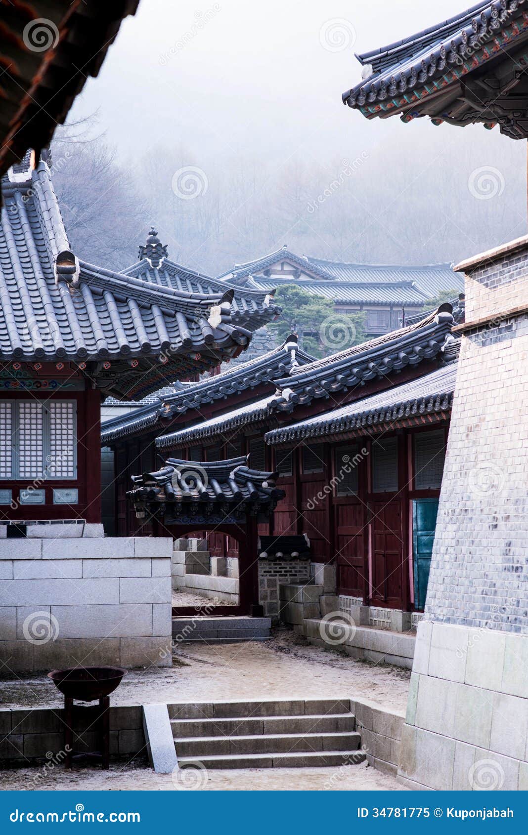 Korean style castle stock image. Image of copy, space - 34781775