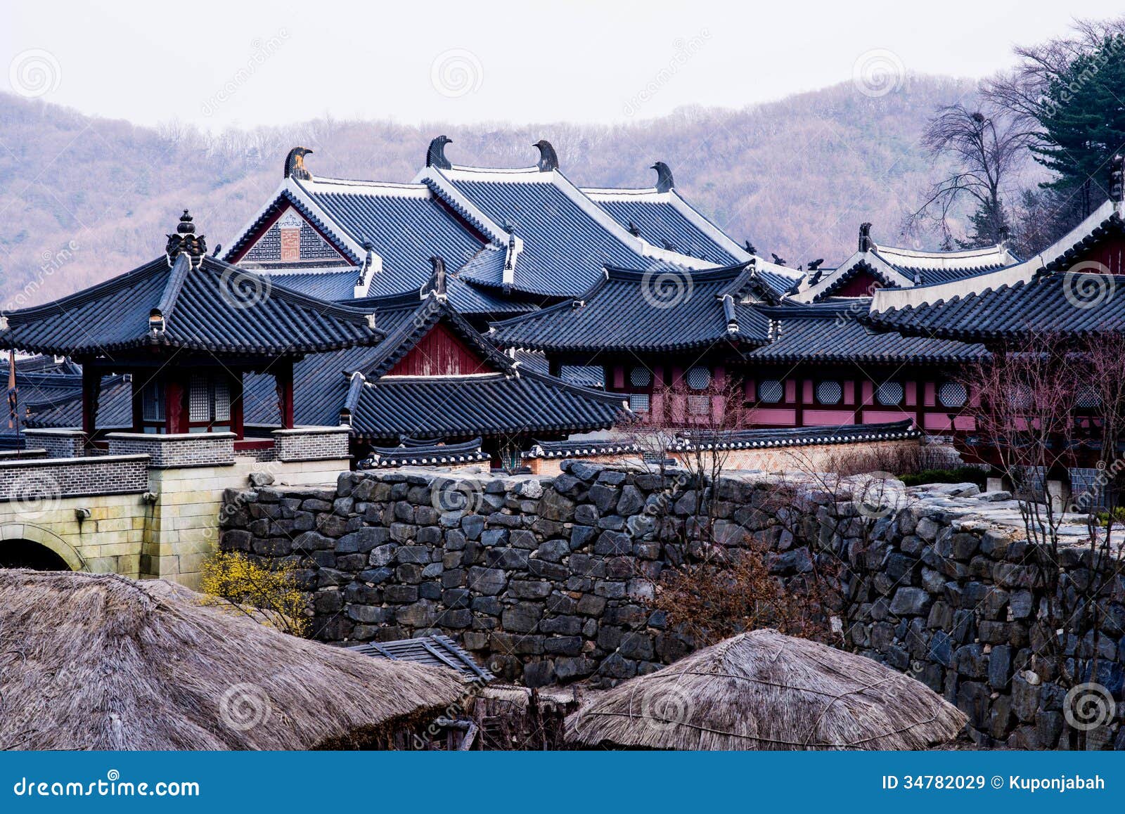 Korean style castle stock image. Image of history, palace - 34782029