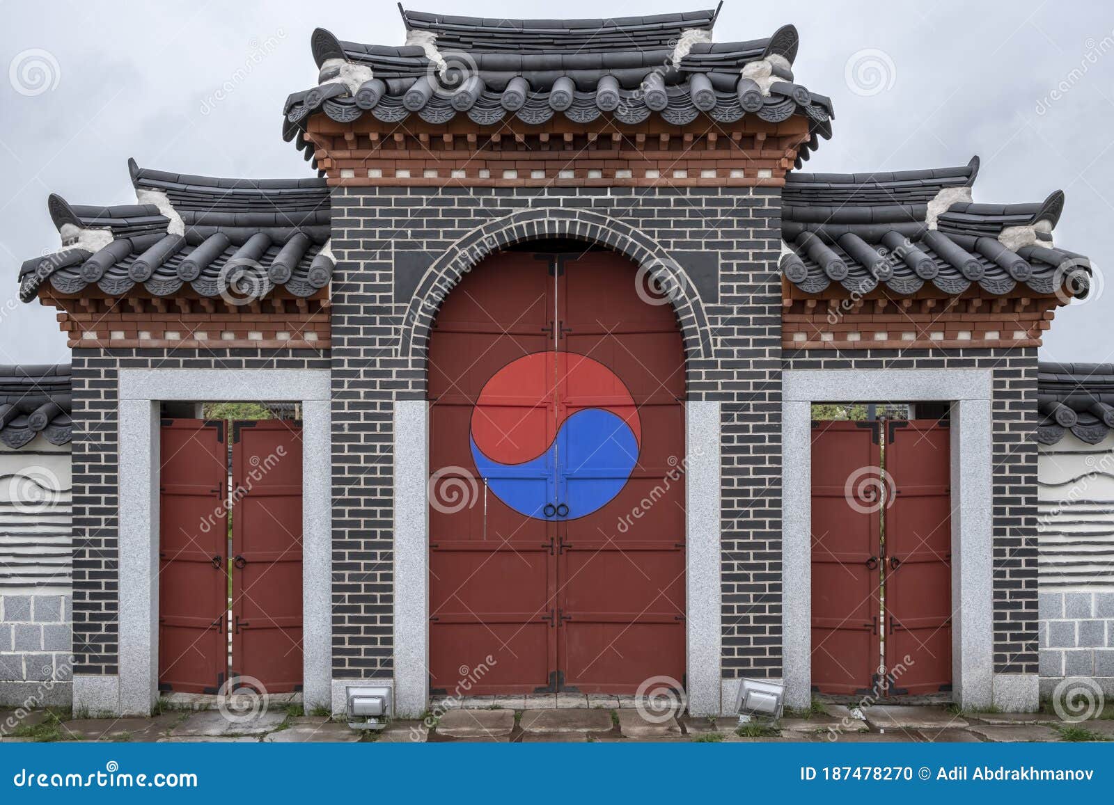 Korean Style Gate Entrance. Stock Photo - Image of decoration, main ...