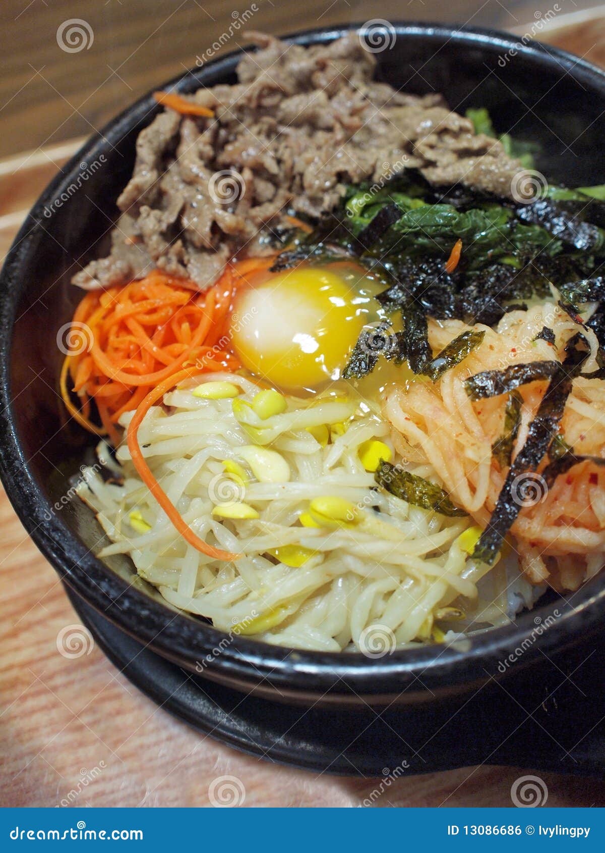 Korean Style Stone Pot Rice - Bibimbap Stock Photo - Image of supper ...