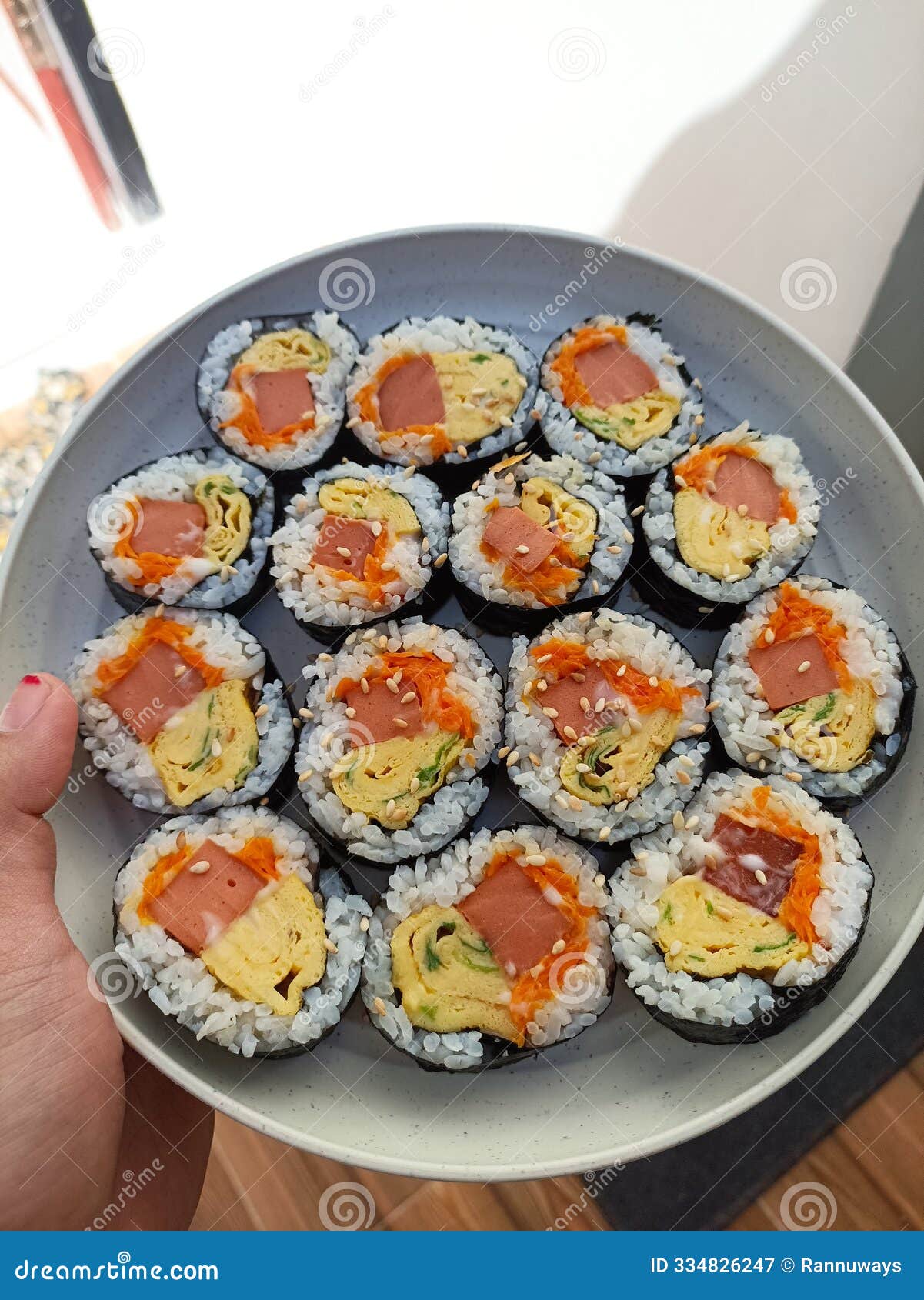 Korean Style Sushi Roll & X28;KIMBAP& X29; Stock Image - Image of ...