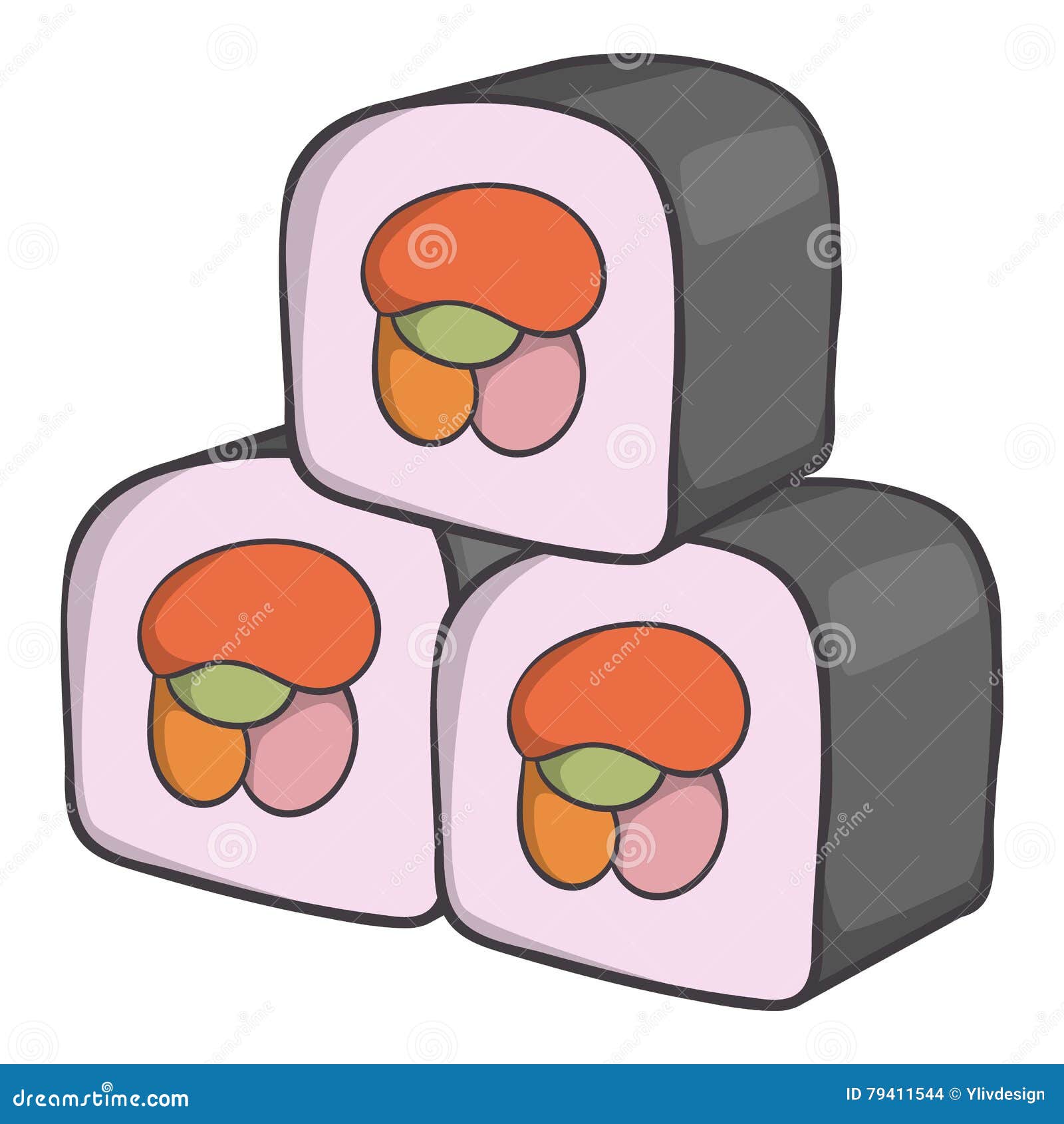 Korean Traditional Food Kimbap Icon, Cartoon Style Stock Vector ... Korean Traditional Food Kimbap Icon, Cartoon Style Stock Vector ...