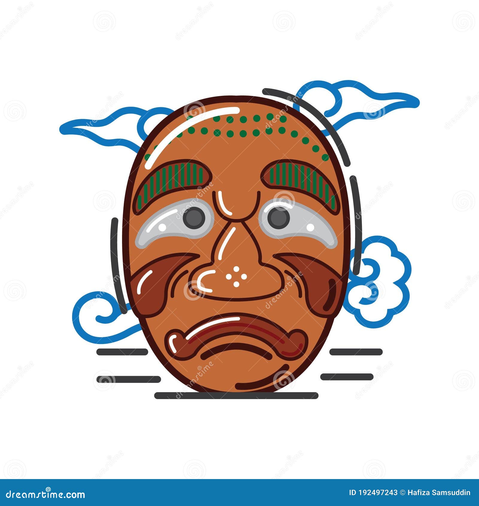 Korean Traditional Mask Design. Vector Illustration Decorative Design ...