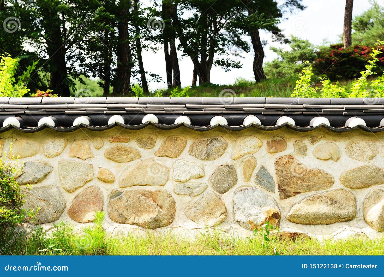 Korean traditional wall stock photo. Image of place, design - 15122138