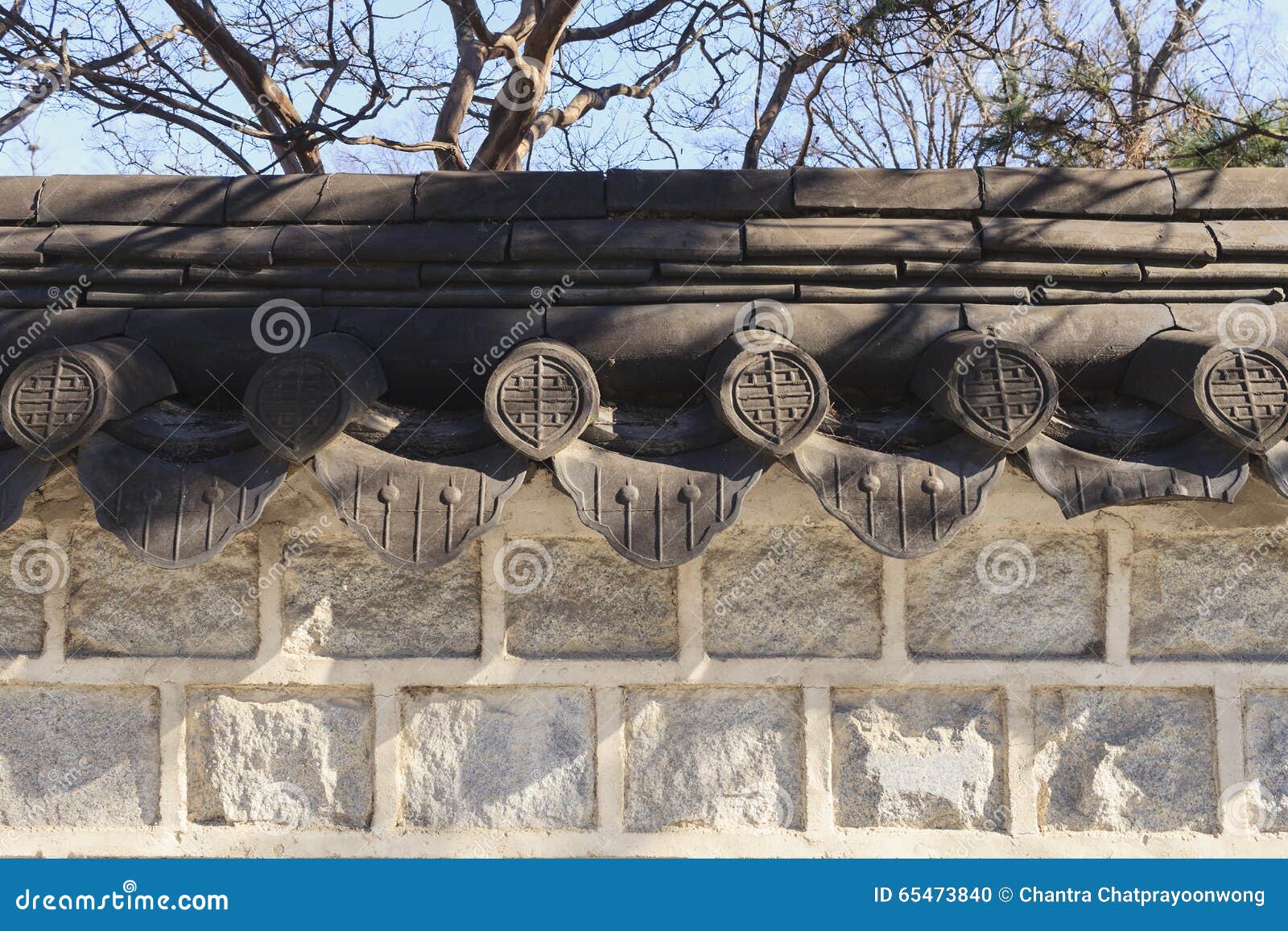 Korean traditional wall stock photo. Image of brick, stone - 65473840