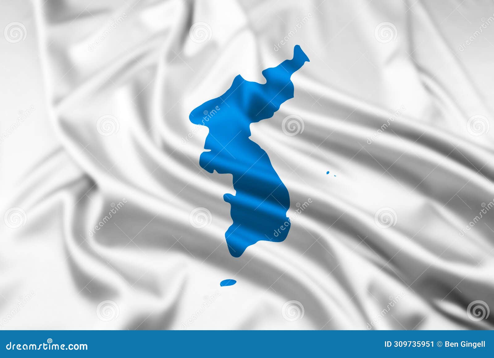 The Korean Unity Flag Rippled Stock Illustration - Illustration of ...