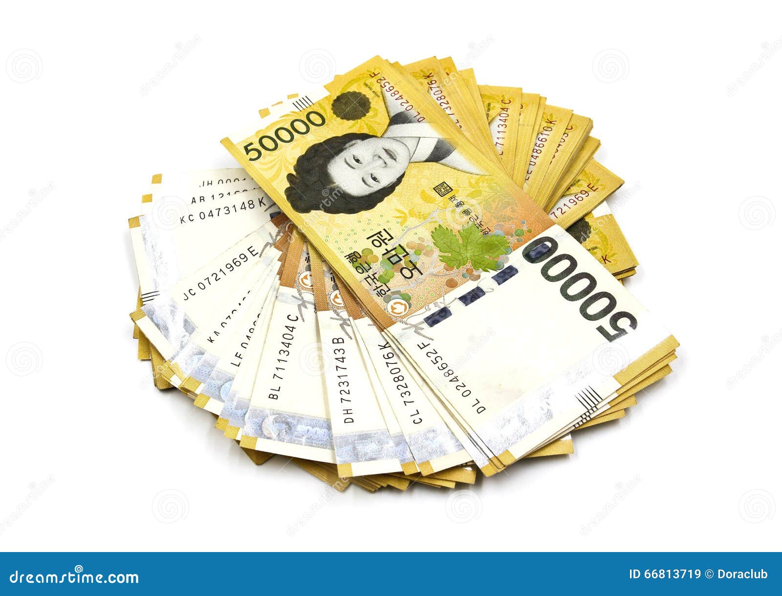 Korean Won currency bills stock image. Image of paper - 66813719