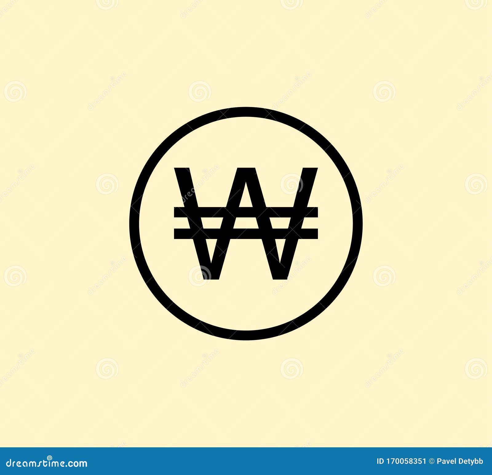 Korean Won Icon. Vector Illustration, Flat Design Stock Illustration ...