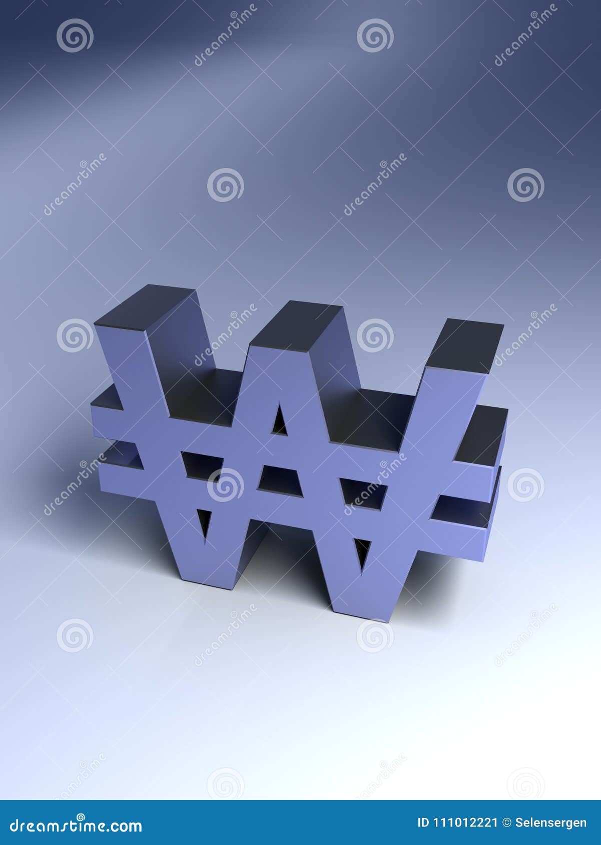 Korean Won Sign stock illustration. Illustration of financial - 111012221