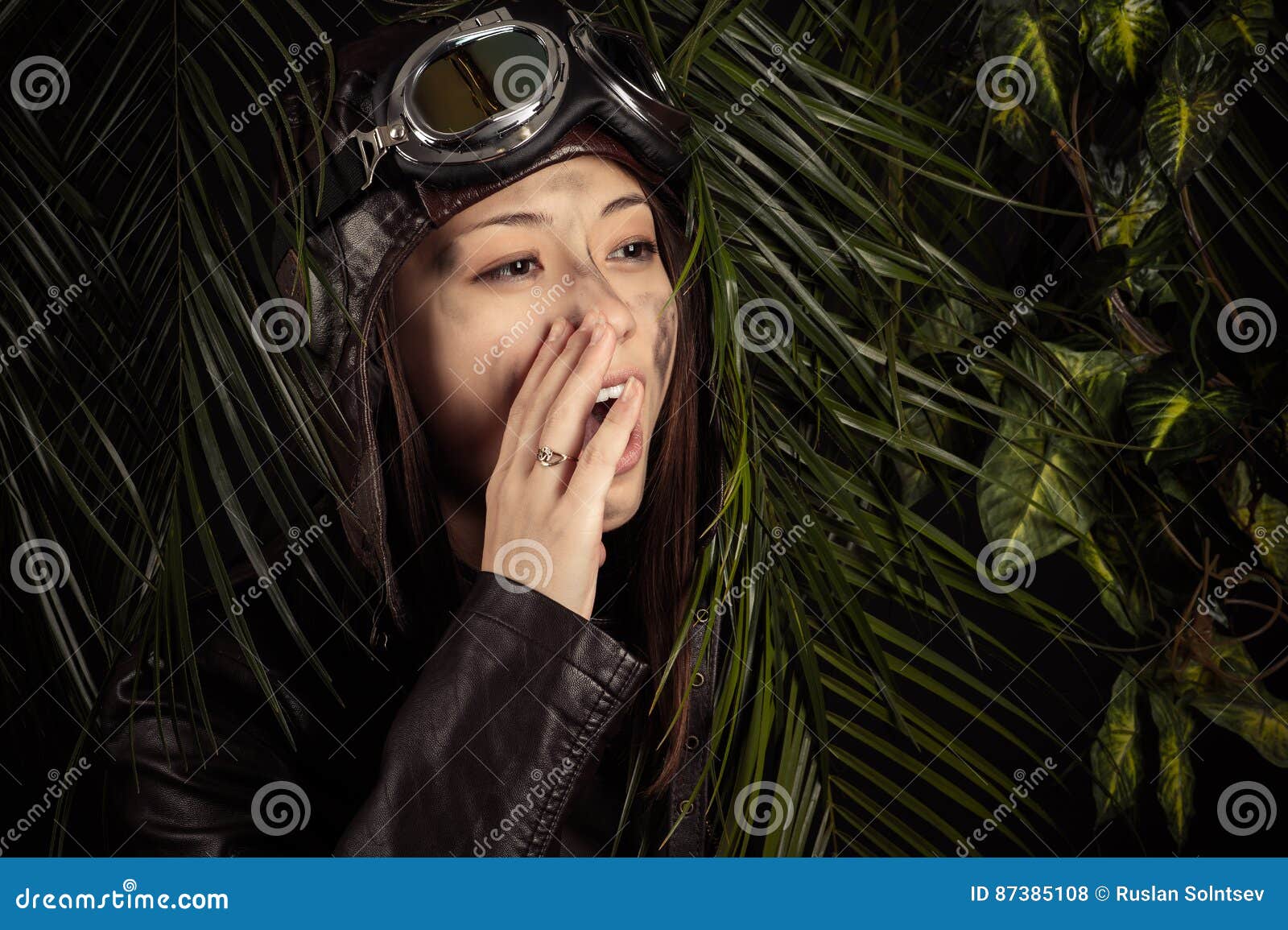 Korean Young Girl Pilot Screaming Stock Photo - Image of beauty, dirty ...