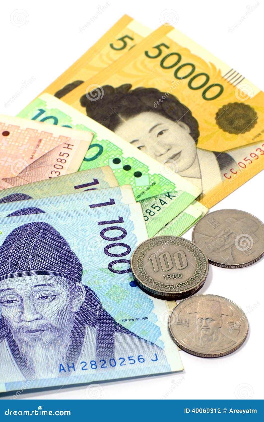 Koreansk valuta. arkivfoto. Bild av köpa, japan, bili - 40069312