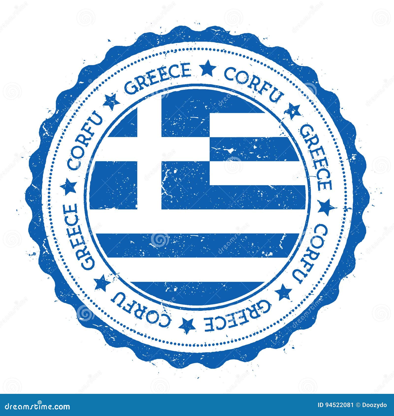 Korfu flaggaemblem vektor illustrationer. Illustration av grek - 94522081