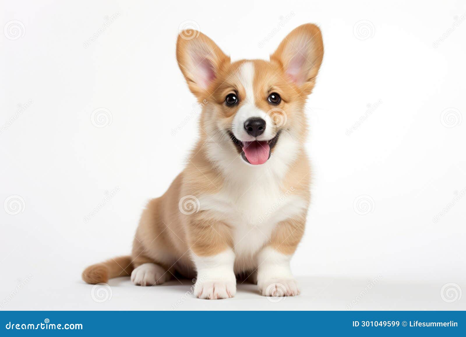 Korgi Puppy on Clean White Background Stock Illustration - Illustration ...