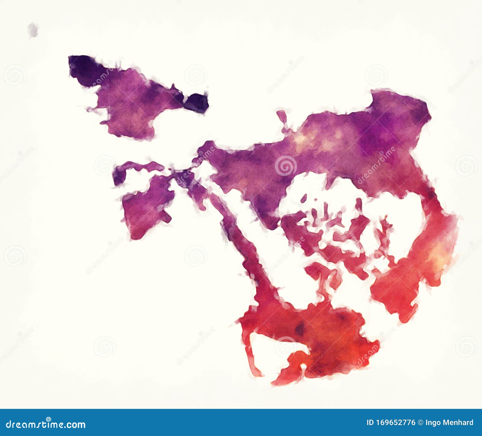 Koror State Water Color Map Von Palau Stock Abbildung - Illustration ...