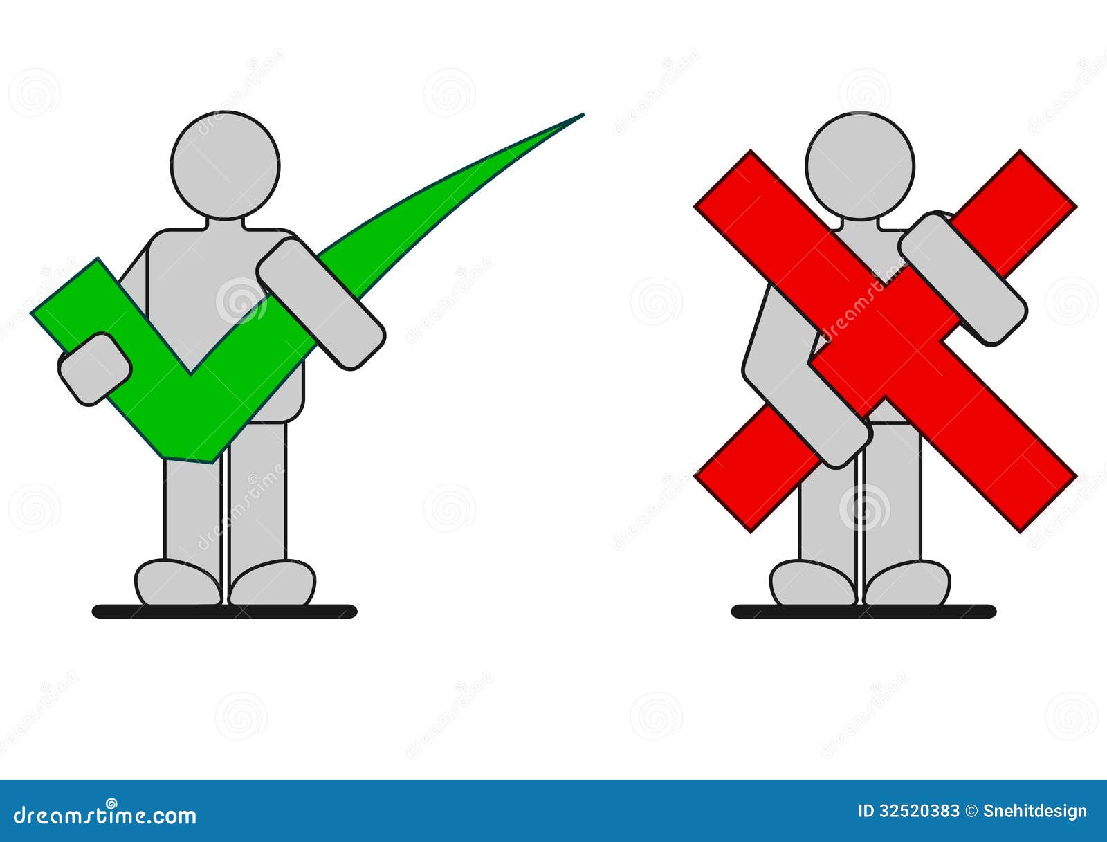 Korrekta och fel symboler stock illustrationer. Illustration av valt ...