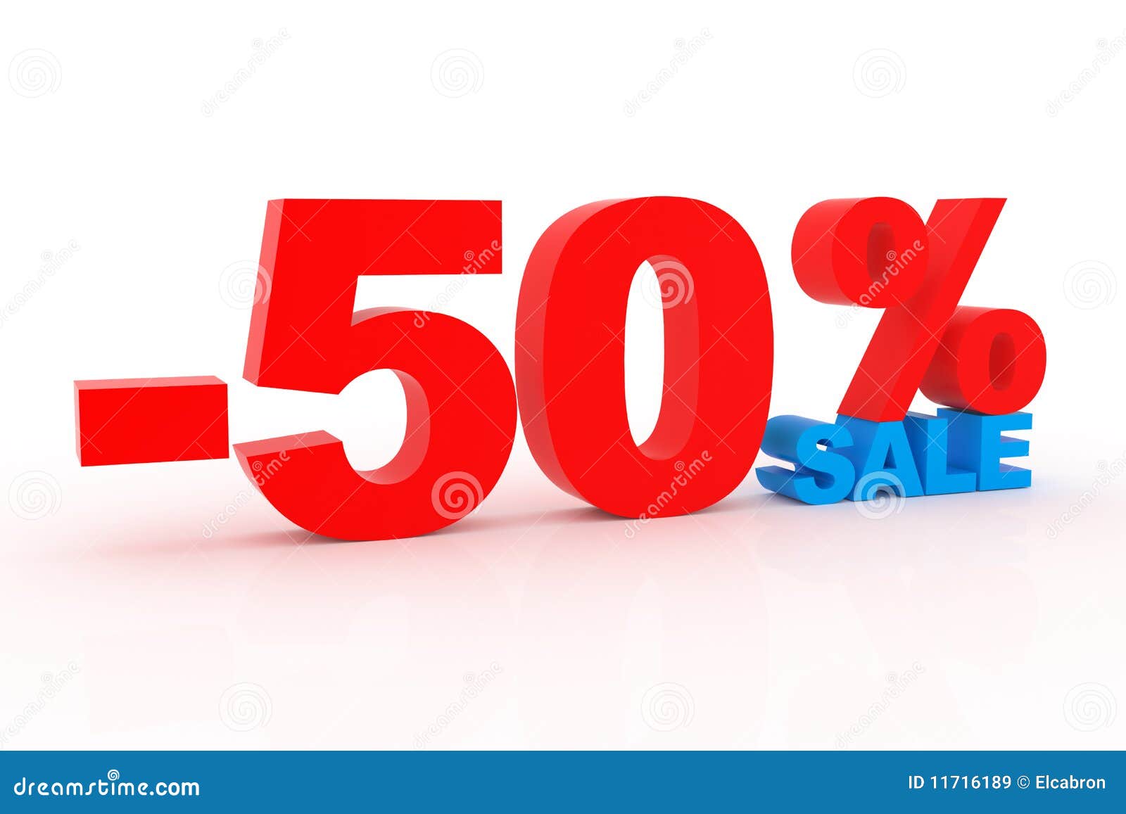 Korting 50% stock illustratie. Illustration of voorwerp - 11716189