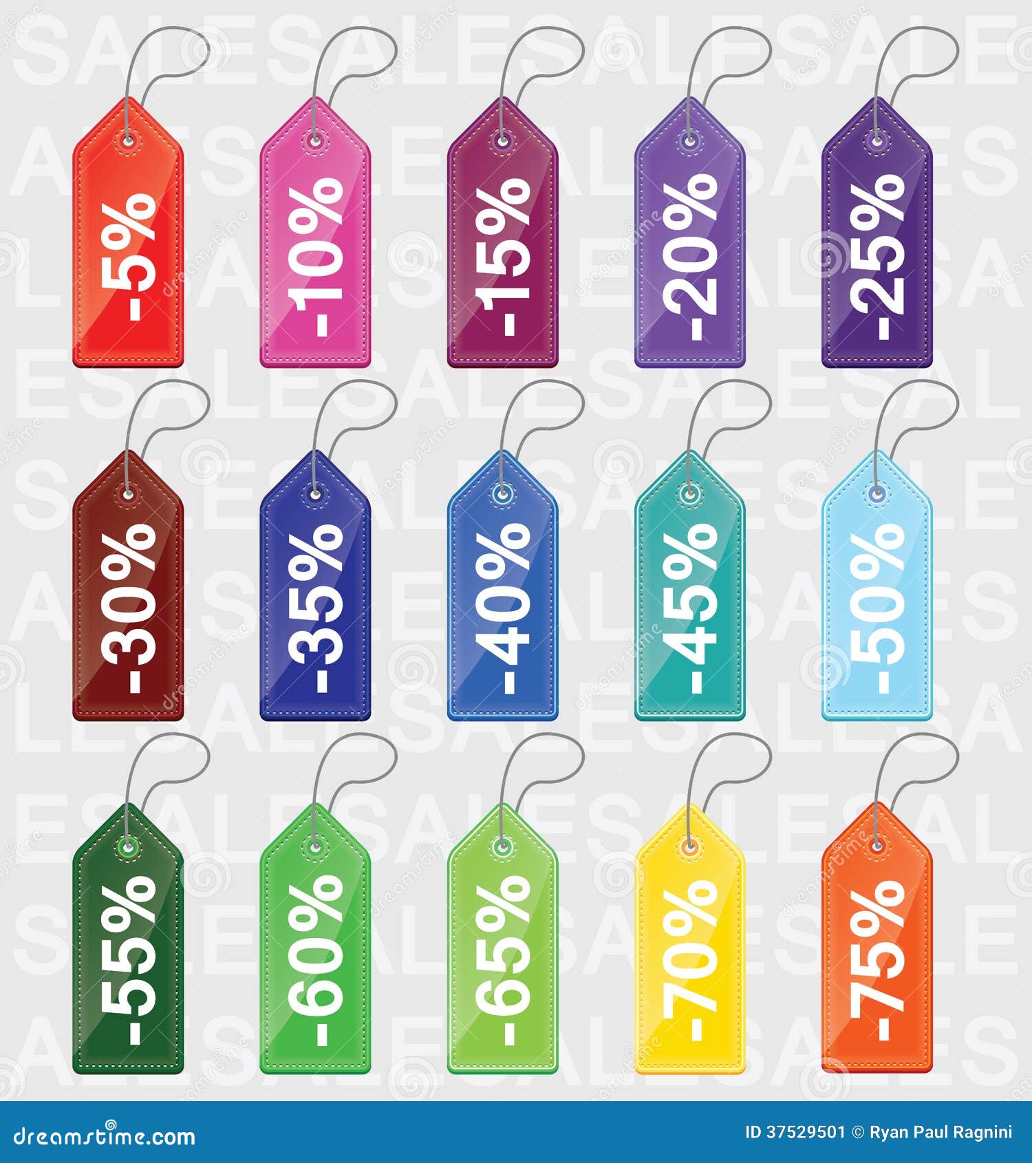 Korting Gekleurde Prijskaartjes Vector Illustratie - Illustration of ...