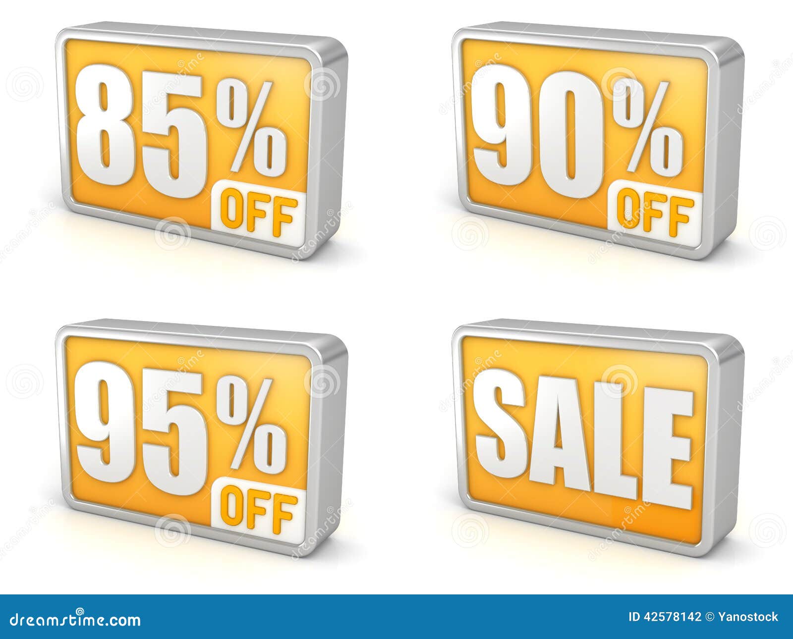 Korting 85% 90% 95% Verkoop 3d Pictogram Op Witte Achtergrond Stock ...