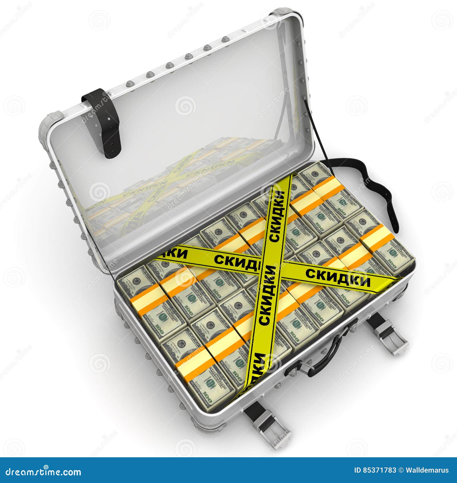 Kortingen Het Hoogtepunt Van De Koffer Van Geld Stock Illustratie ...